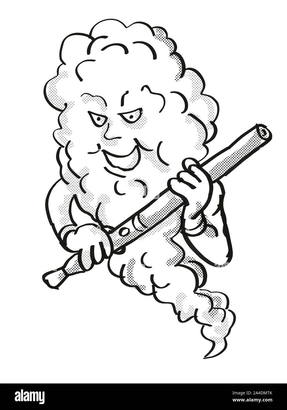 Tattoo cartoon style drawing illustration of a Vape Mascot Holding ...