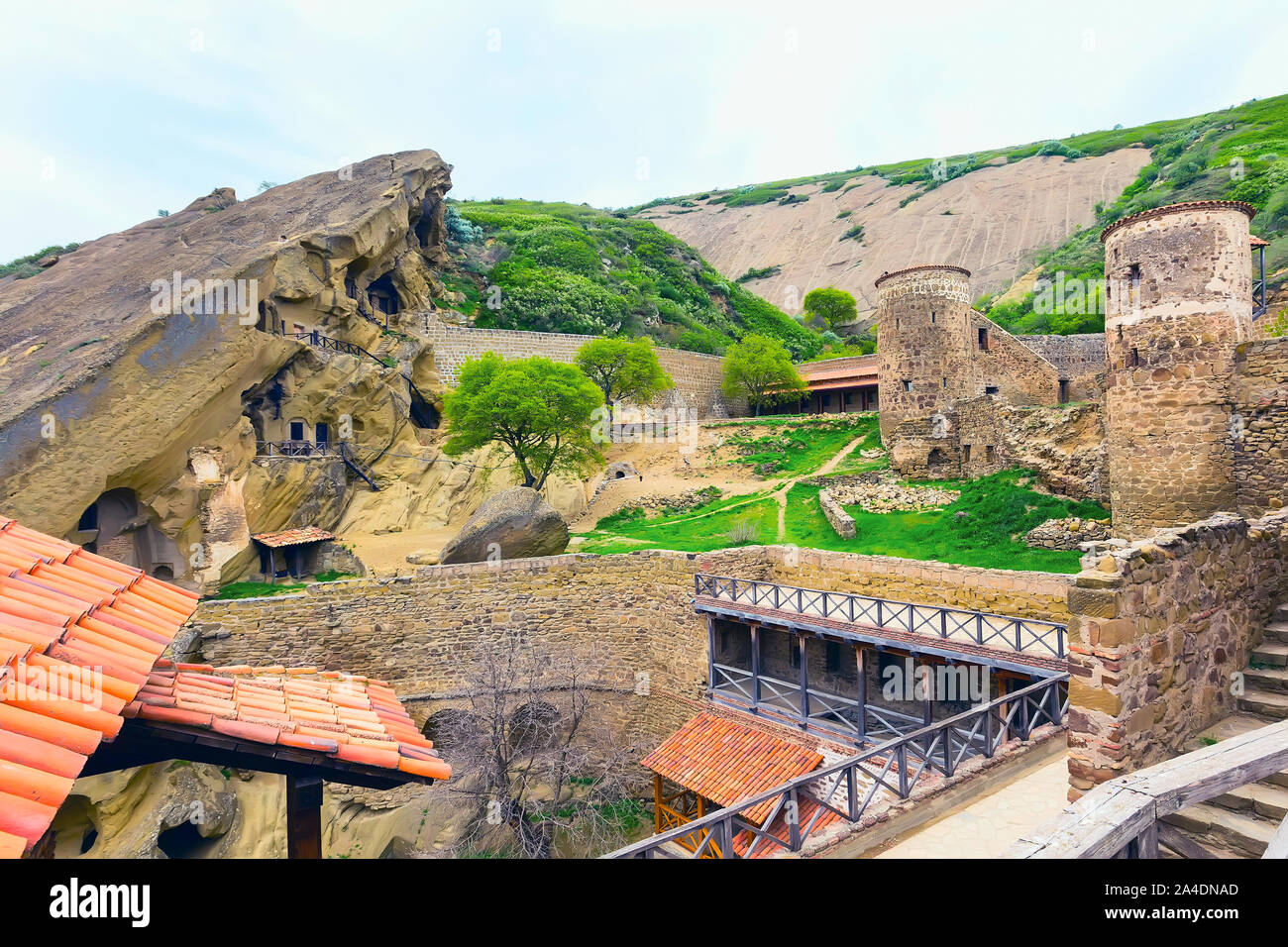 David Gareja or davit gareji cave monastery complex in Georgia, Kakheti ...