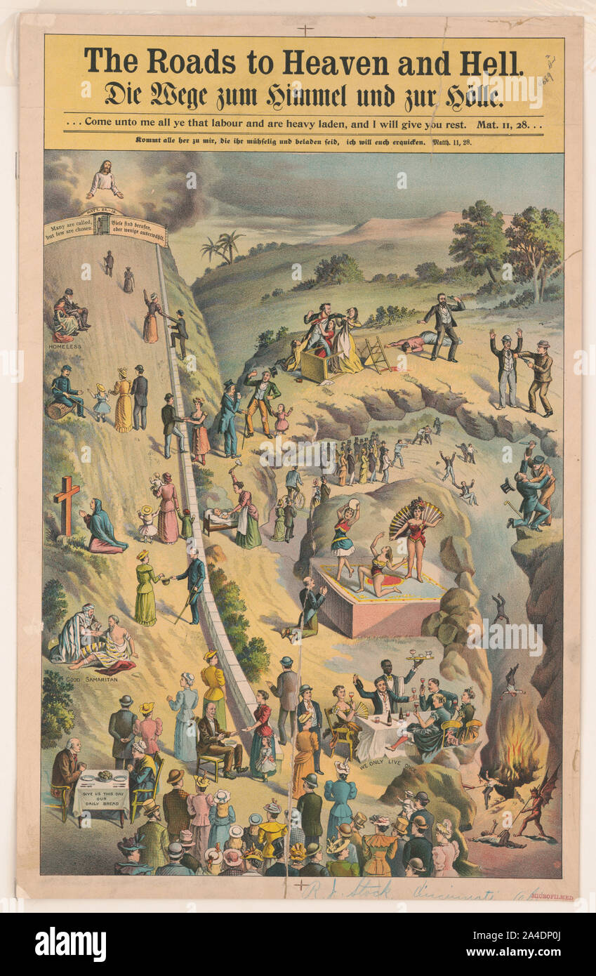 The roads to Heaven and Hell Stock Photo - Alamy