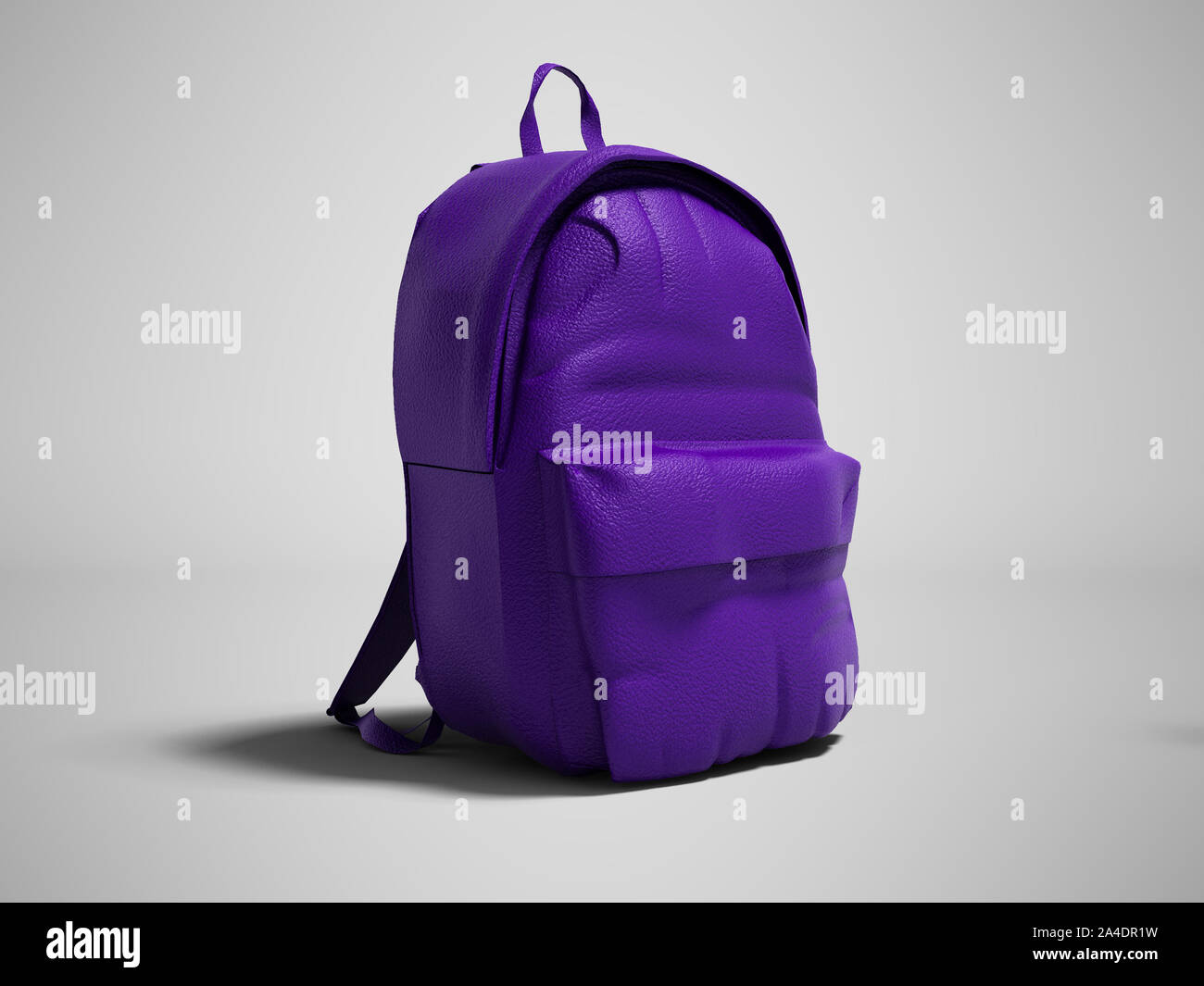 Modern purple leather backpack in school for children and teens left ...