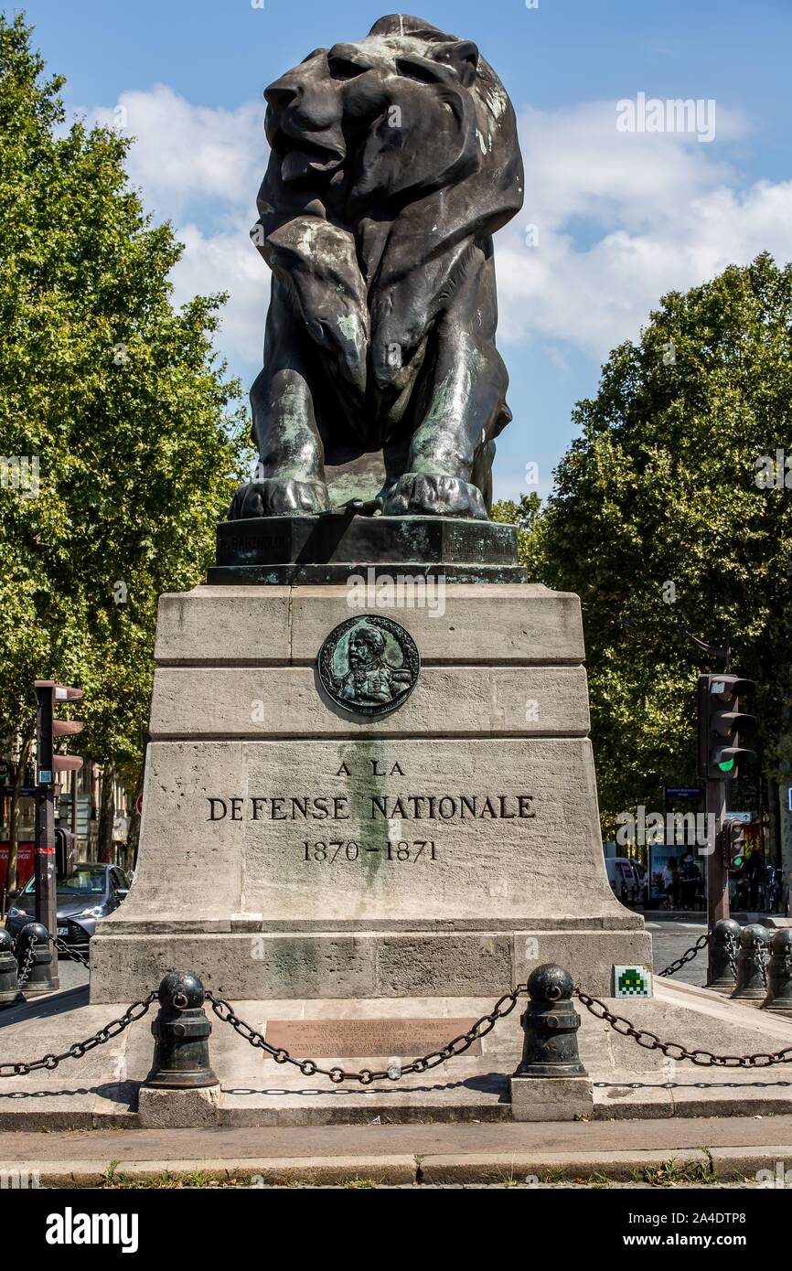 REPLICA OF THE LION OF BELFORT, PLACE DENFERT ROCHEREAU, PARIS, 14TH ...