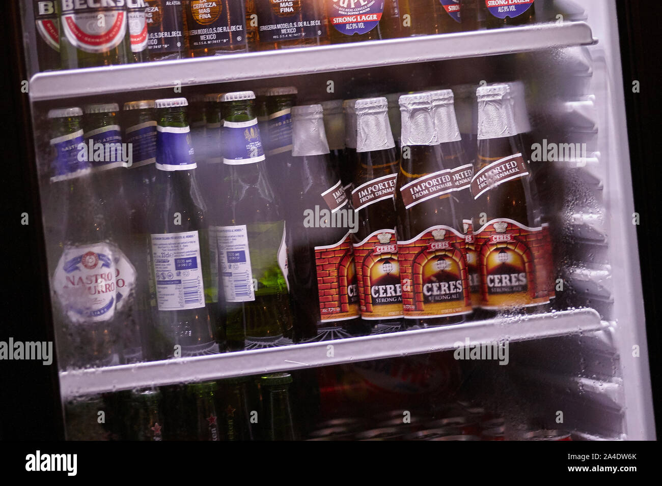 Fridge with beers 2 Stock Photo - Alamy