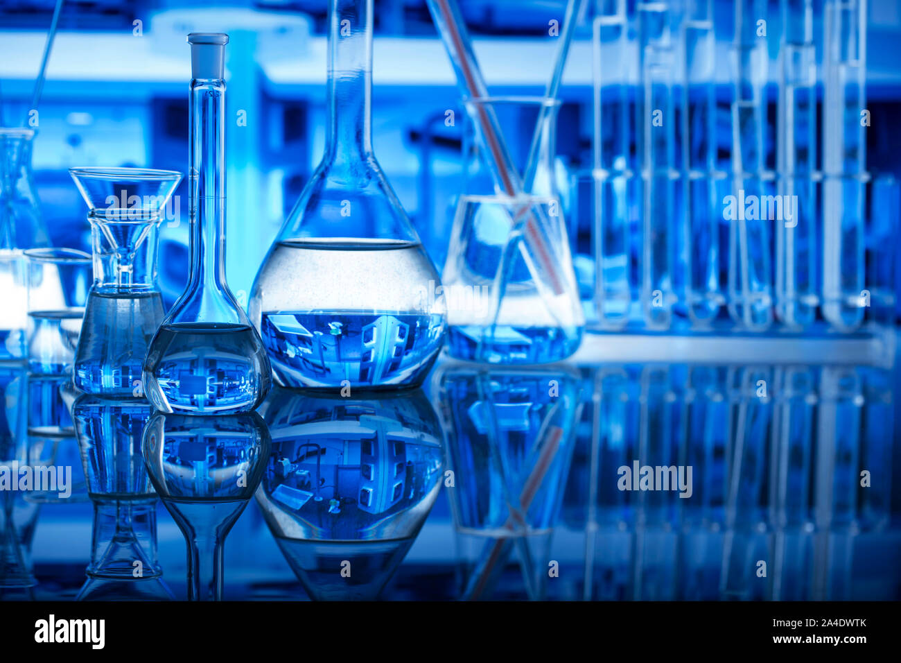 Science laboratory concept background. Microscope and laboratory ...