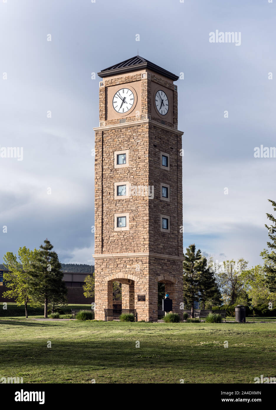 The signature clock tower at Fort Lewis College in Durango, Colorado ...