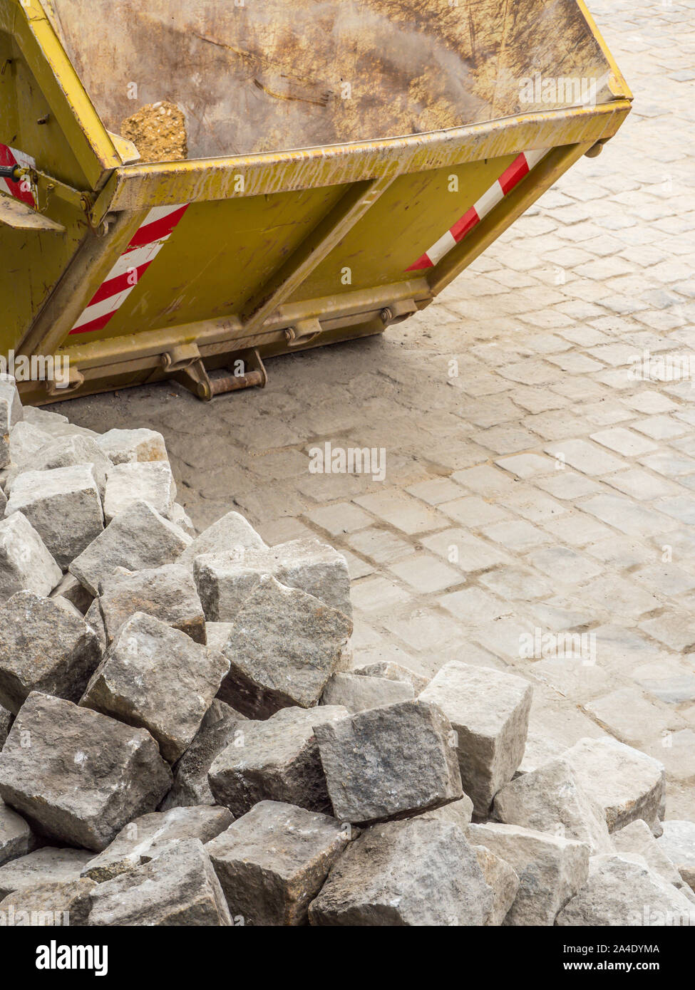Container with Building Rubble Stock Photo - Alamy