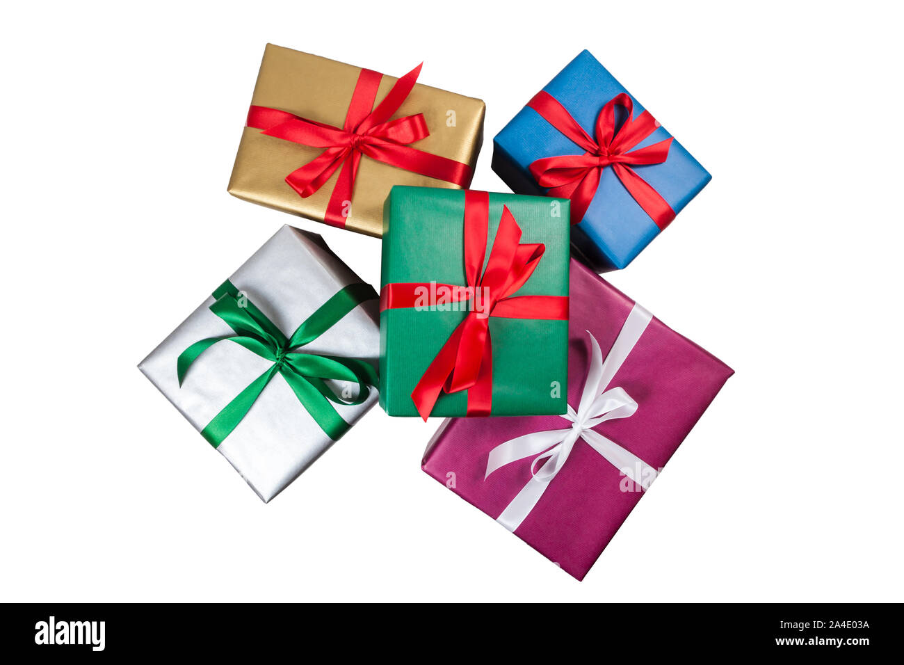 Pile of presents silver hi-res stock photography and images - Alamy
