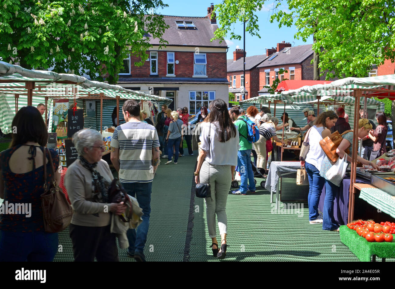 Street market, Chorlton, Manchester Stock Photo - Alamy
