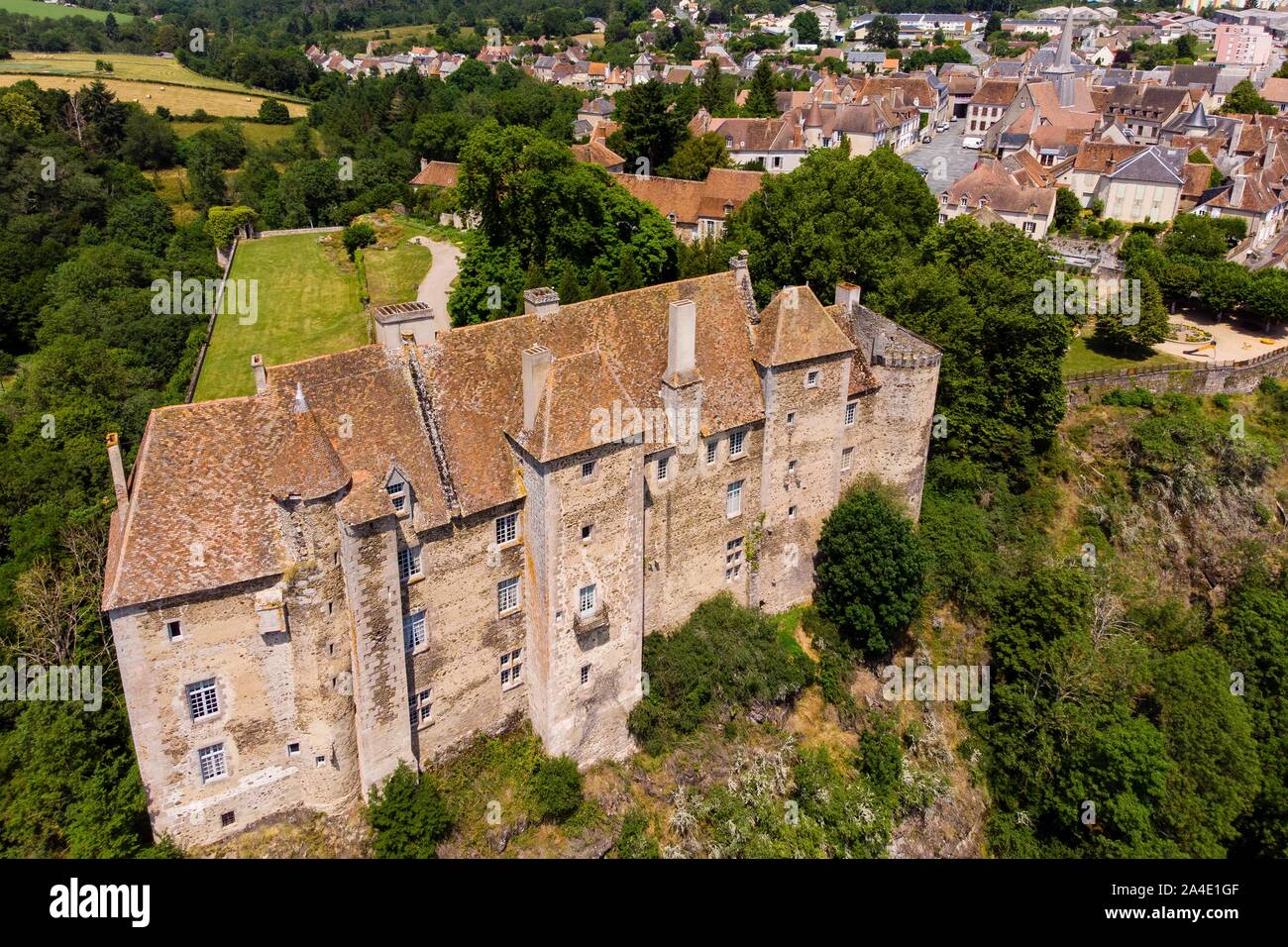 CHATEAU OF BOUSSAC, (23) CREUSE, LIMOUSIN, NEW AQUITAINE, FRANCE Stock ...