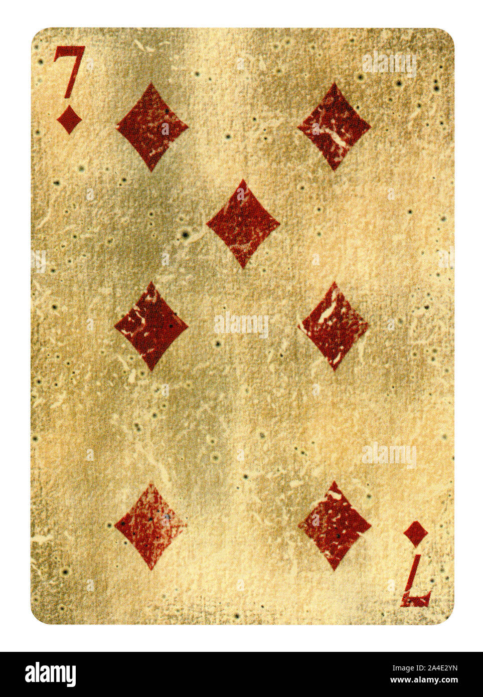 Seven of Diamond playing card - isolated on white (clipping path ...
