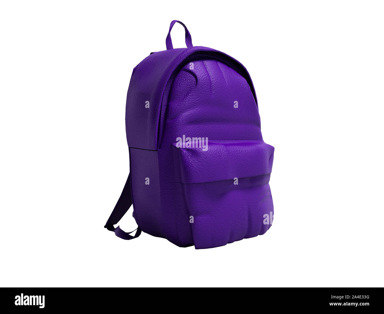 Modern purple leather backpack in school for children and teens left ...