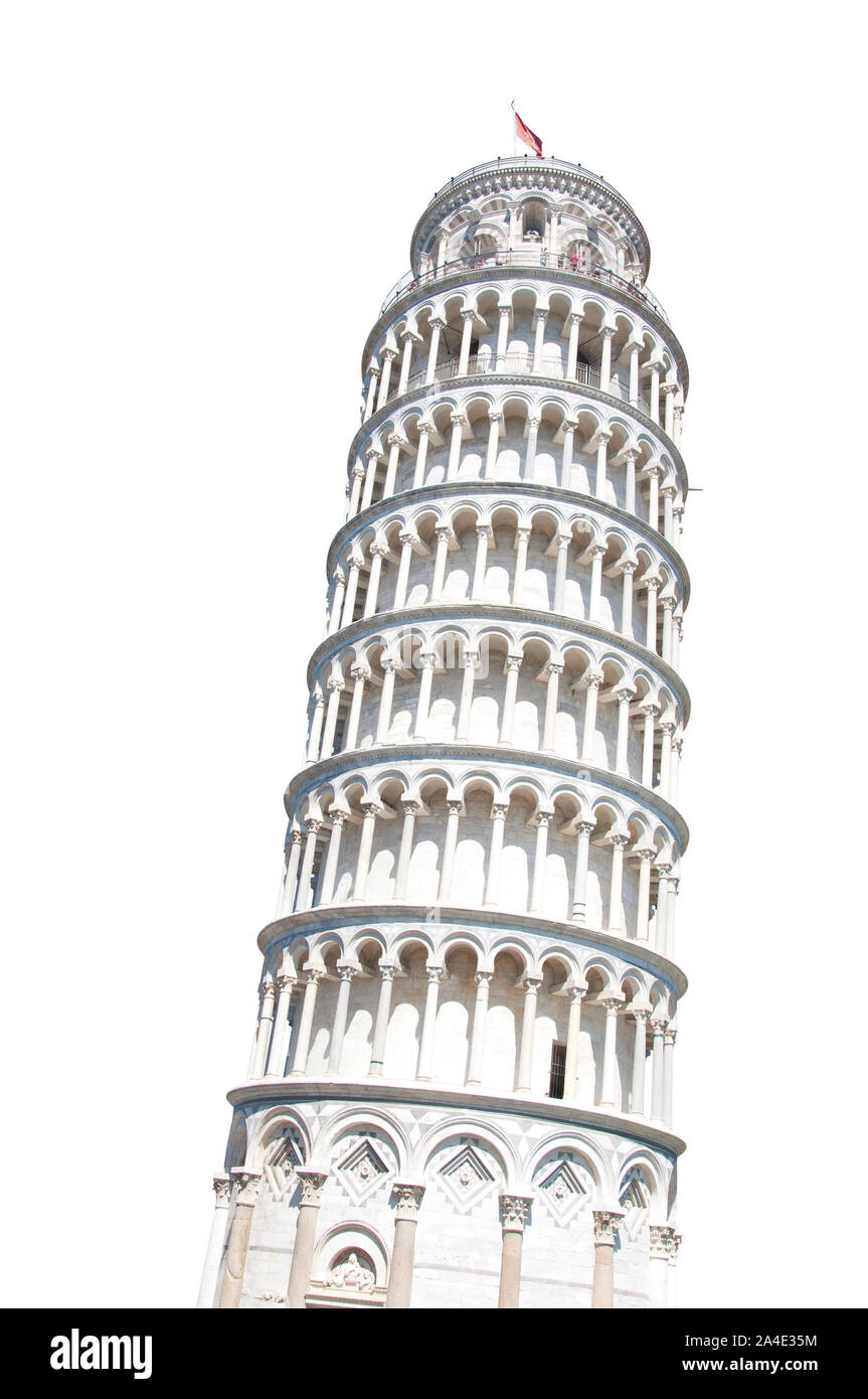The Leaning Tower of Pisa, Italy Isolated on White Stock Photo - Alamy