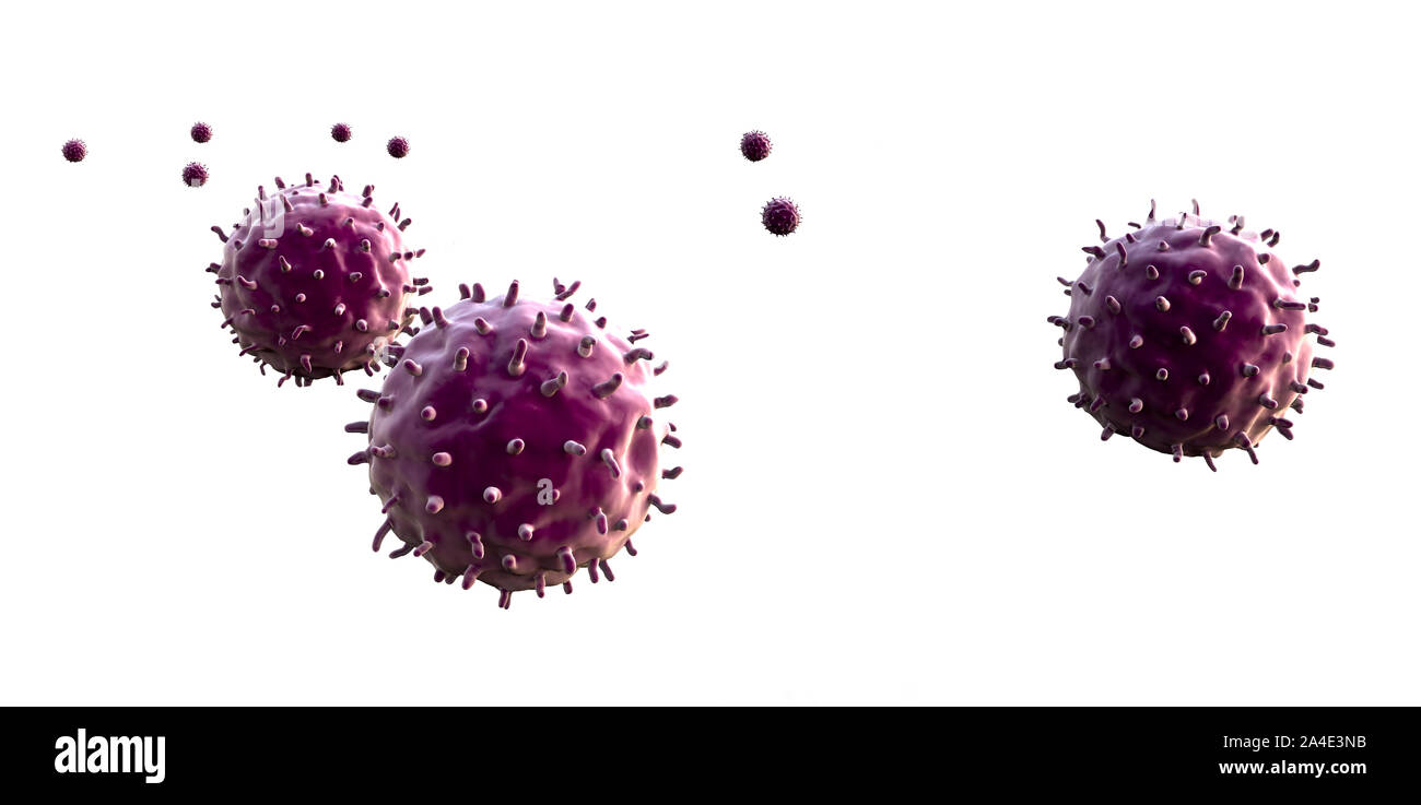lymphocytes and viruses, cancer cell, 3d rendered cancer cell, Cancer ...