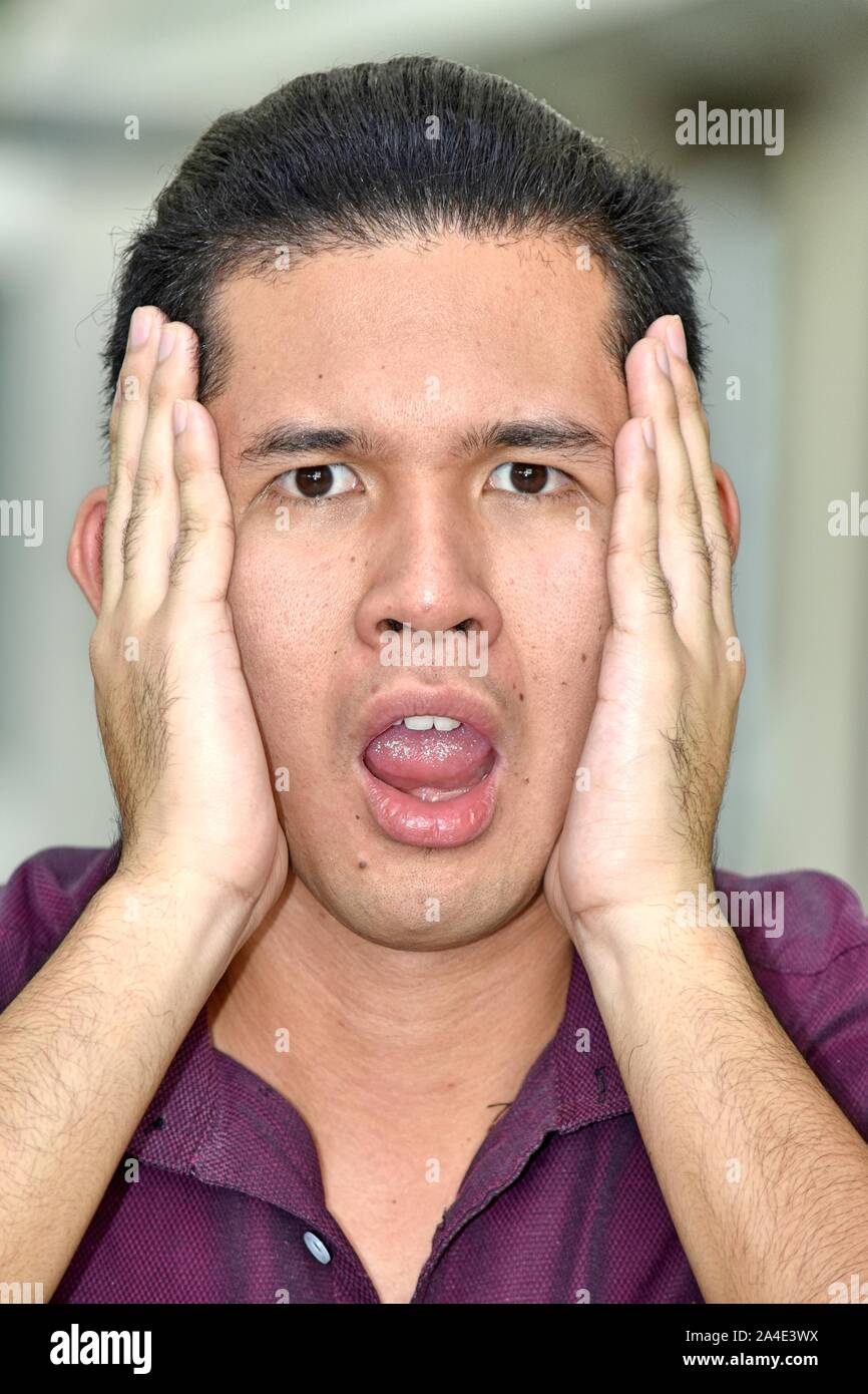 Startled Male Man Stock Photo - Alamy