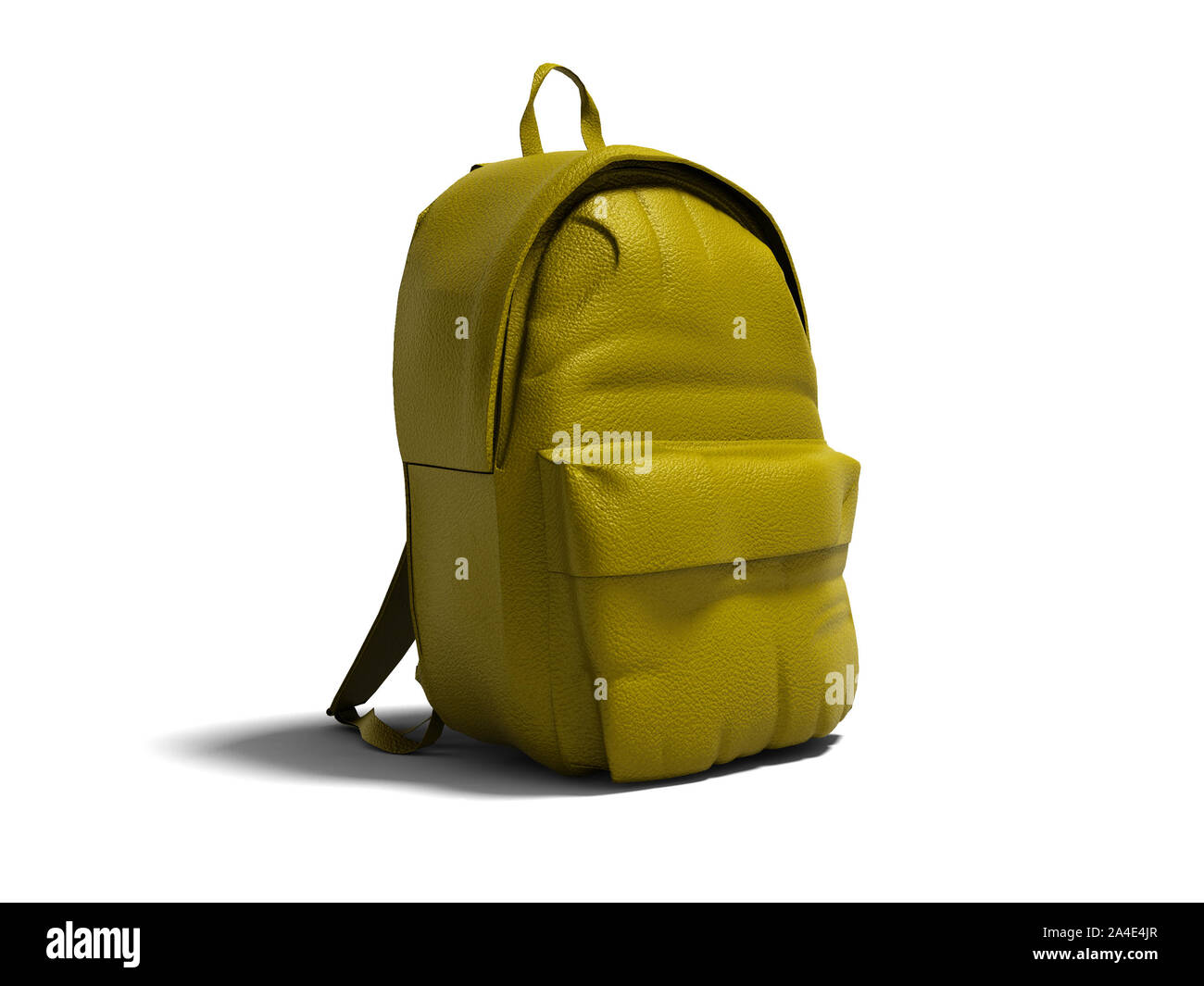 Modern yellow leather backpack in school for children and teens left ...