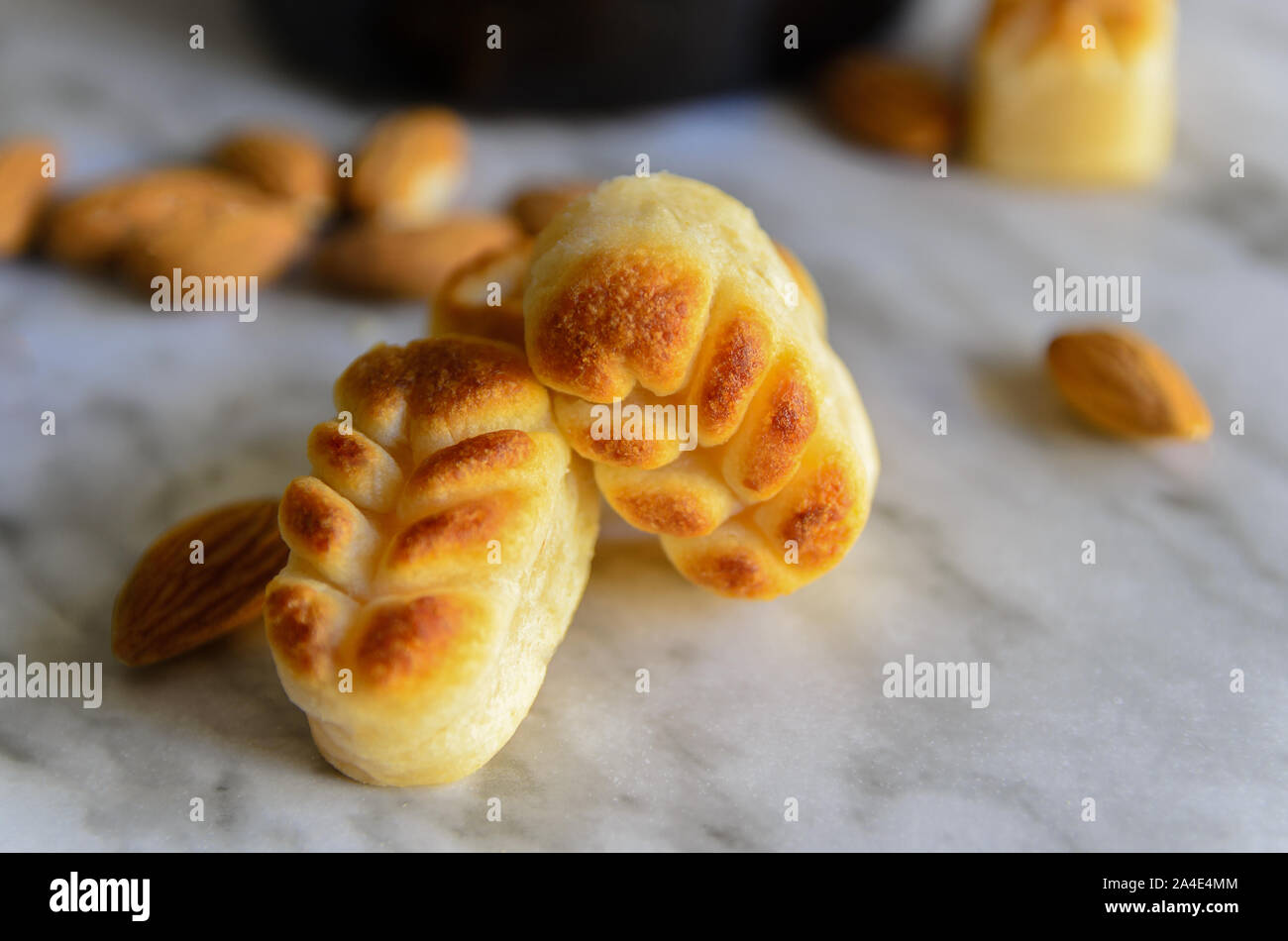 Close up of Spanish Christmas marzipan sweets, Figuritas de mazapan on ...