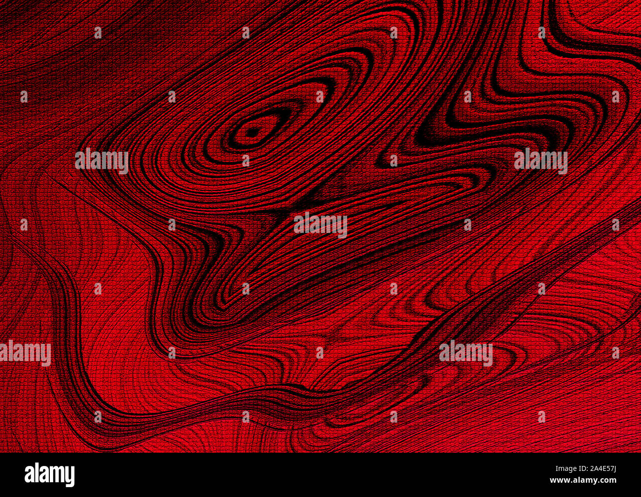 Abstract background out of rounded shapes with wavy stripes of red and ...