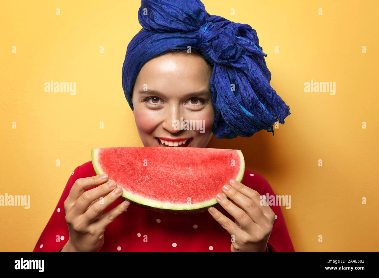 Young woman watermelon slice hi-res stock photography and images - Alamy