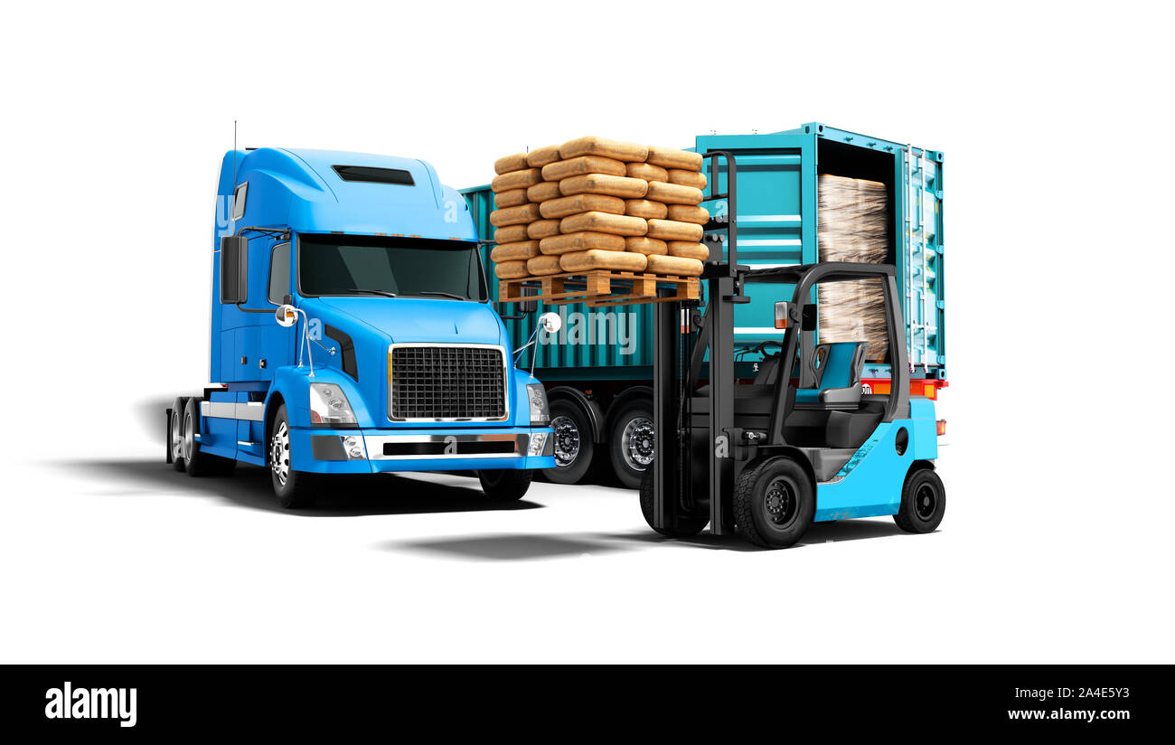 Unloading materials Cut Out Stock Images & Pictures - Alamy