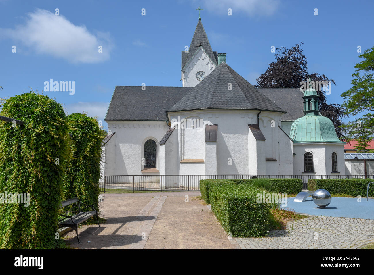 Church at the central square of Angelholm on Sweden Stock Photo - Alamy