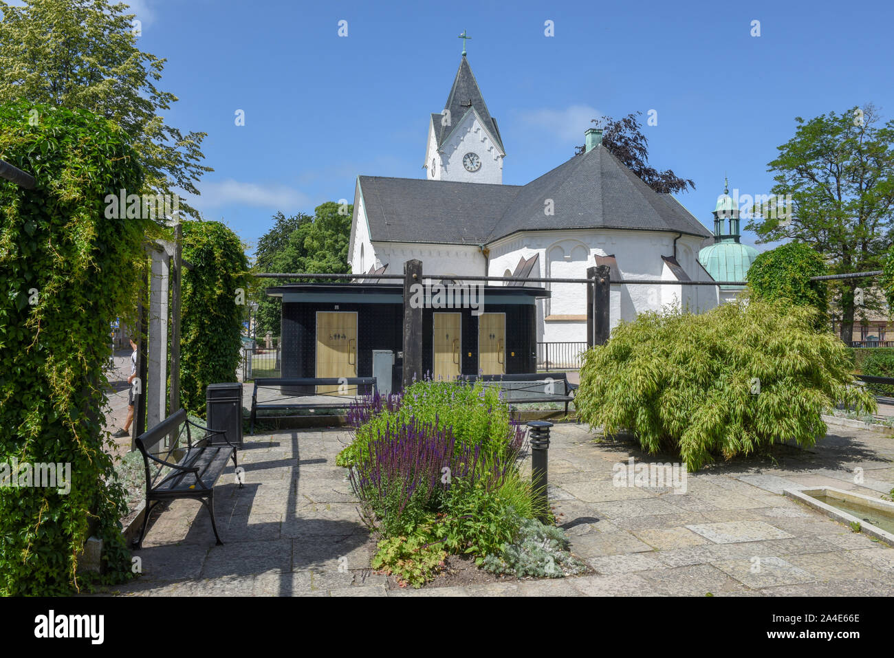 Church at the central square of Angelholm on Sweden Stock Photo - Alamy