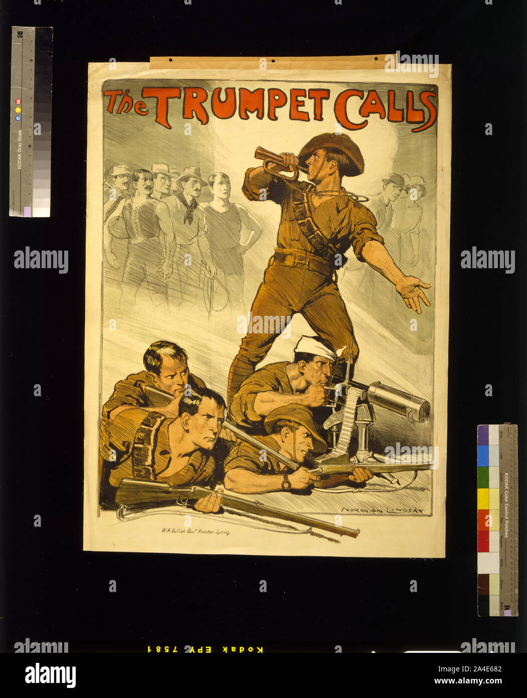 The trumpet calls / Norman Lindsay Stock Photo - Alamy