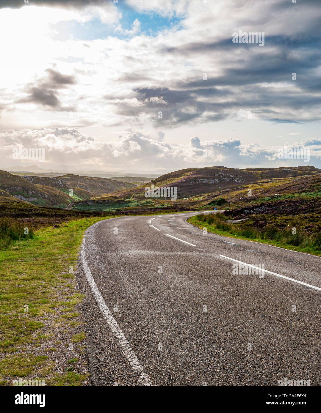 View of the A836 at Bettyhill viewpoint. Thurso, Scotland Stock Photo ...