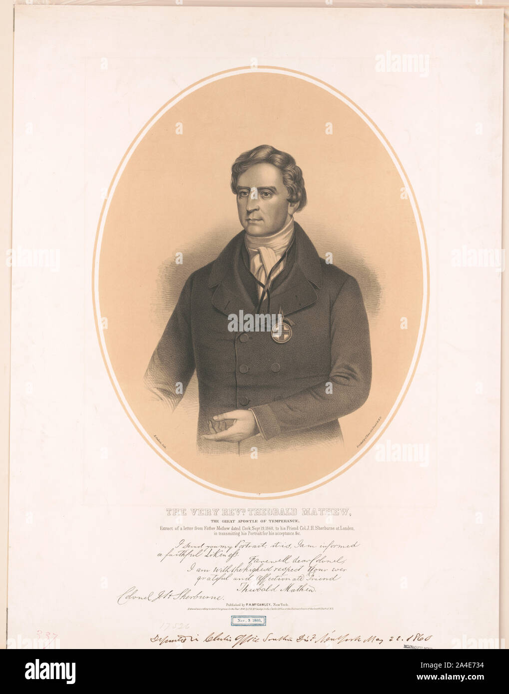 The very Revd. Theobald Mathew, the great apostle of Temperance Stock ...