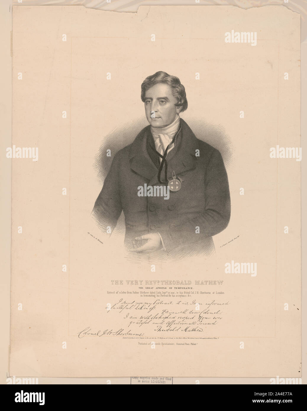 The very revd. Theobald Mathew the great apostle of temperance Stock ...