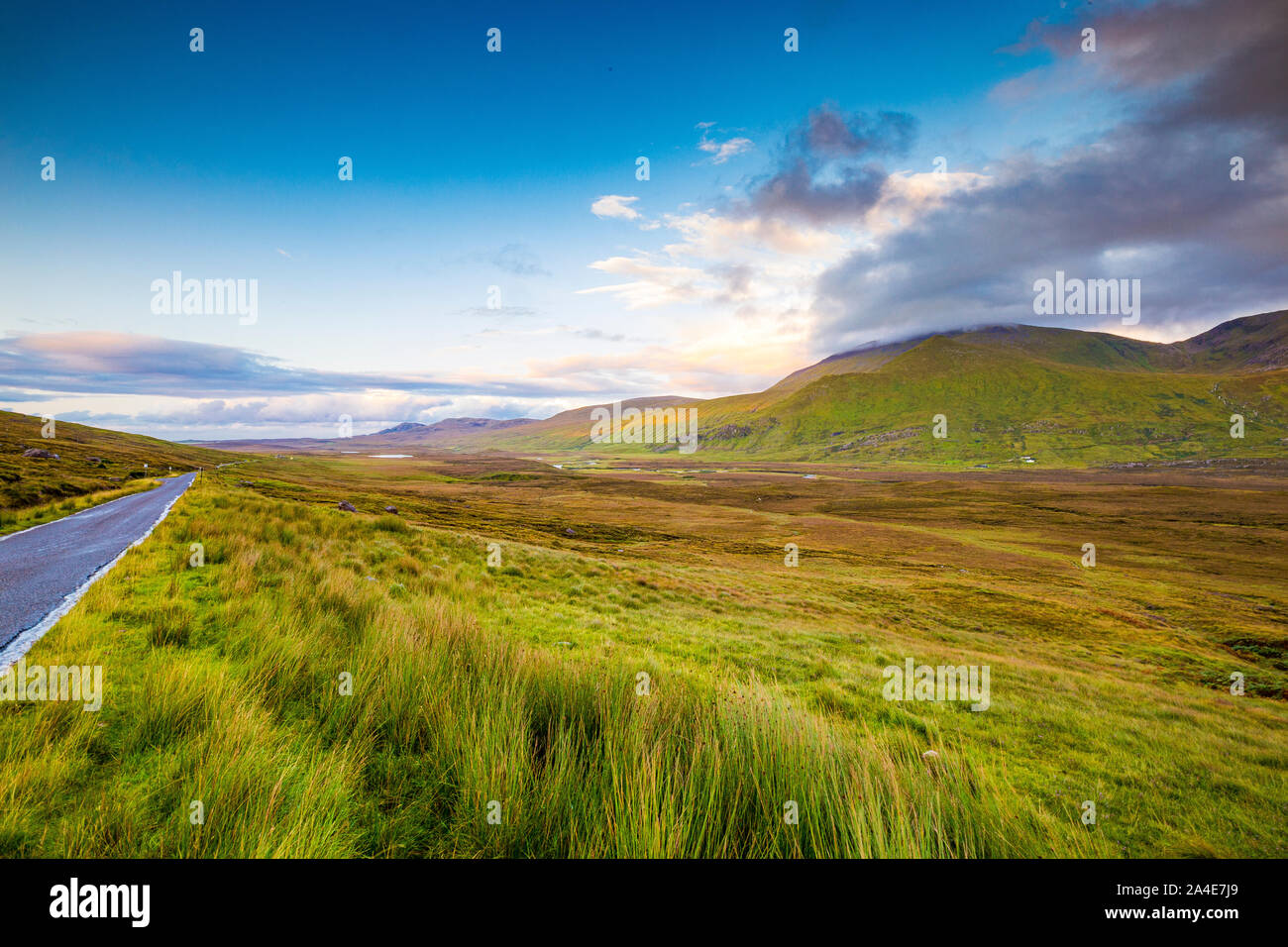 View of mountain range close to Gualin House. Lairg, Scotland Stock ...