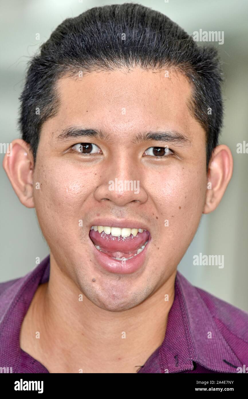 Handsome Male Yelling Stock Photo - Alamy