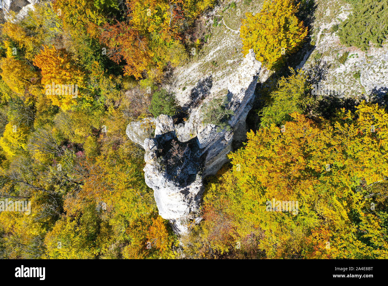14 October 2019, Germany (German), Gutenstein: The ruin Gutenstein lies ...