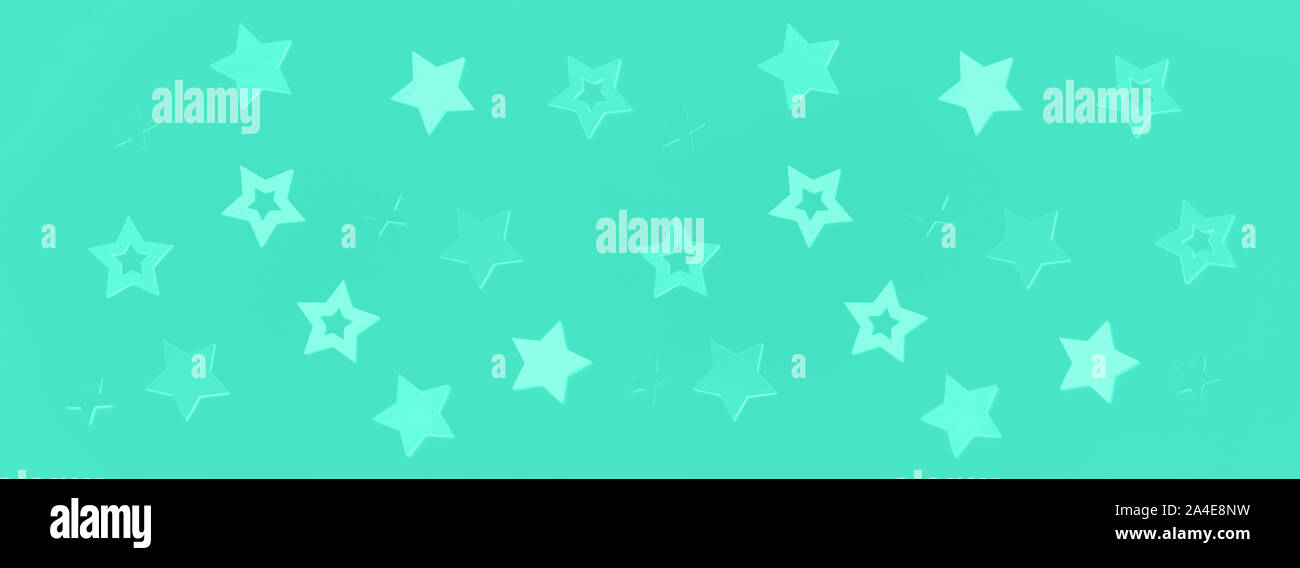 Stars on mint color background with bokeh. Texture for new year ...