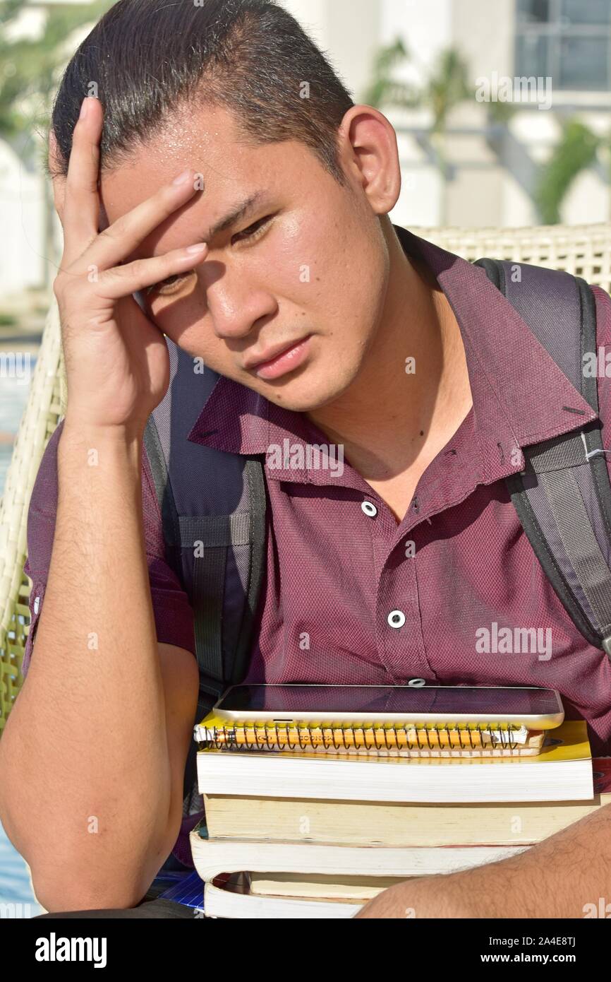 Worried University Asian Male Student Stock Photo - Alamy