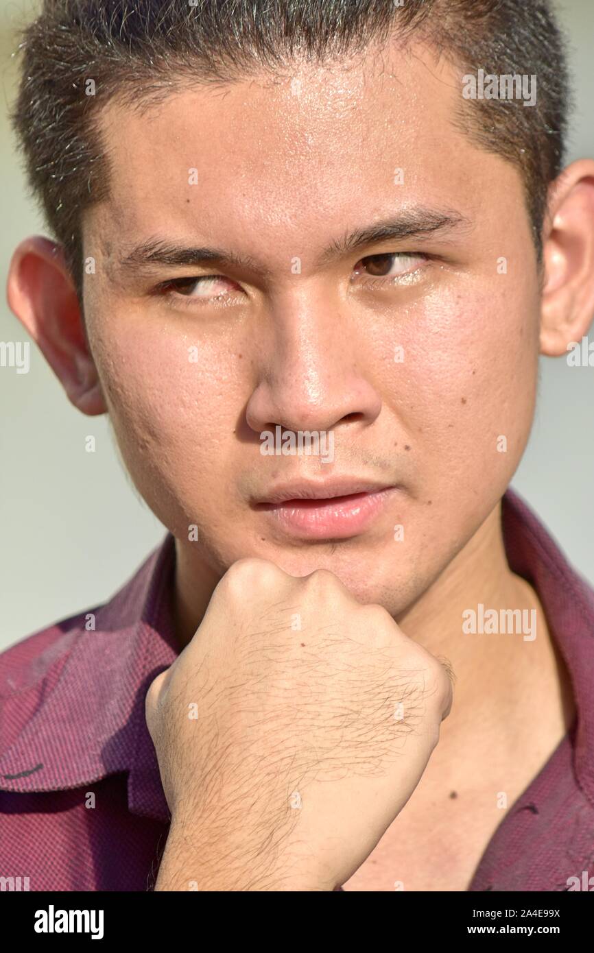 An Adult Male Thinking Stock Photo - Alamy