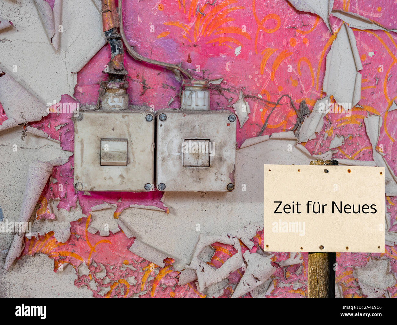 Old wallpaper light switch symbolic hi-res stock photography and images ...