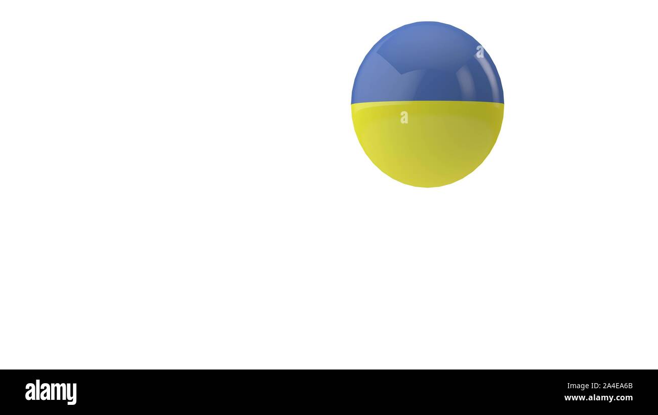 Ukraine flag bouncing ball on a white background. 3D Render Stock Photo ...