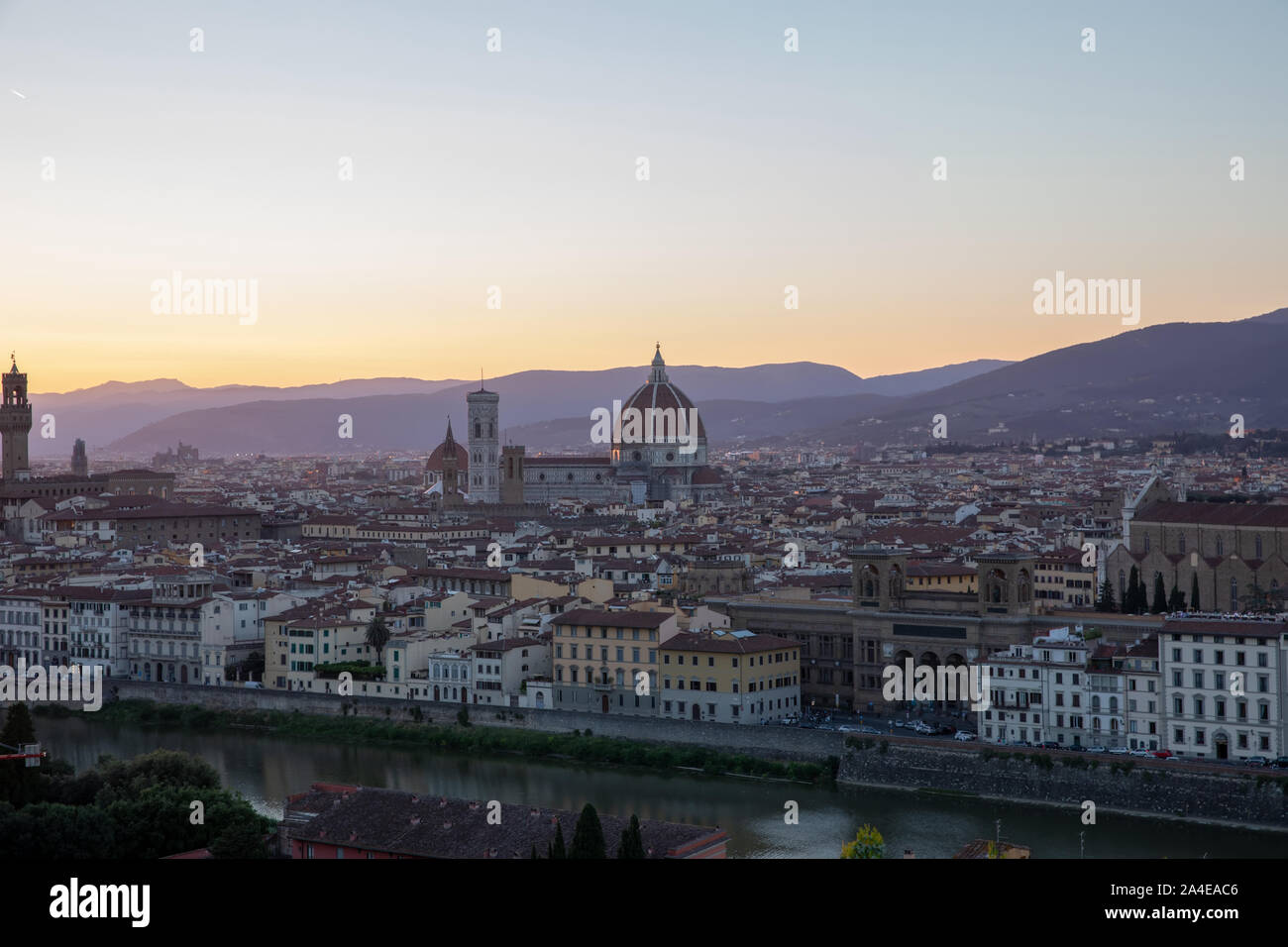 Panoramic view of Florence city with Cattedrale di Santa Maria del ...