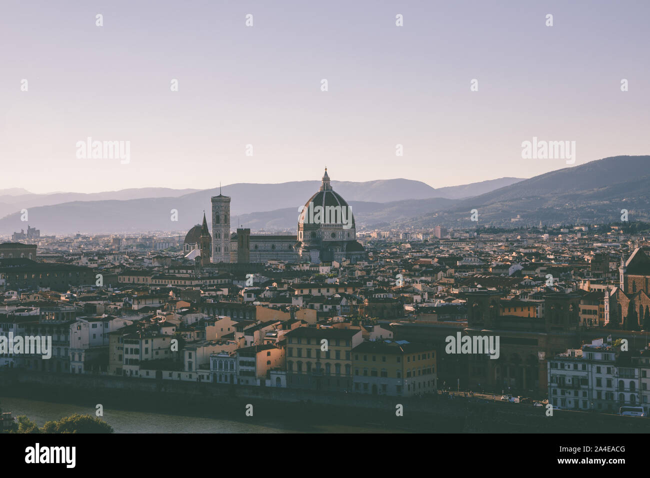 Panoramic view of Florence city with Cattedrale di Santa Maria del ...
