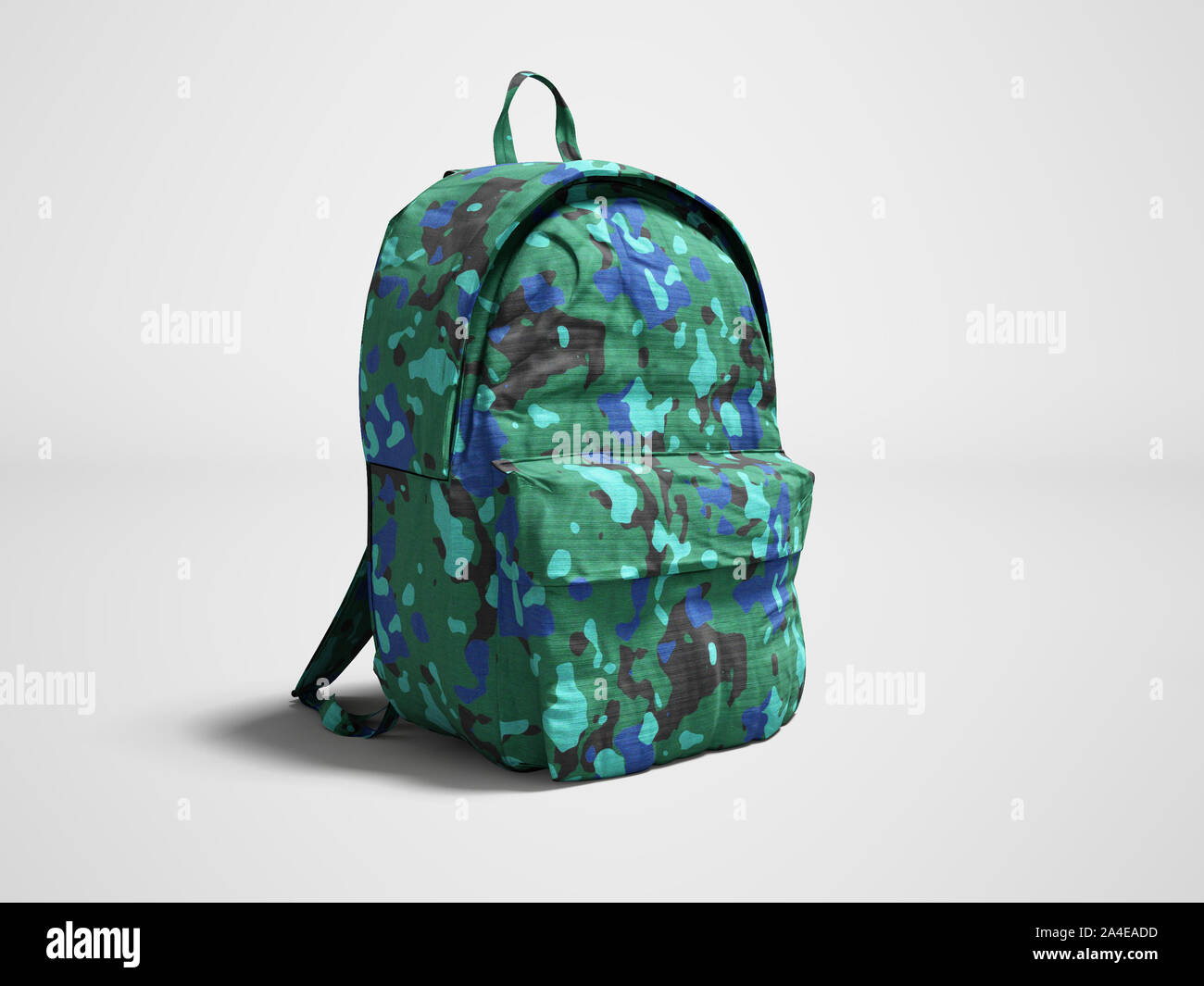 Modern military backpack in school for boy and teenager with green blue ...