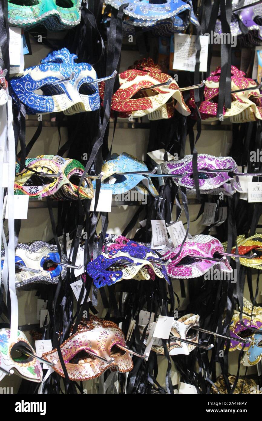 masks on display Stock Photo - Alamy