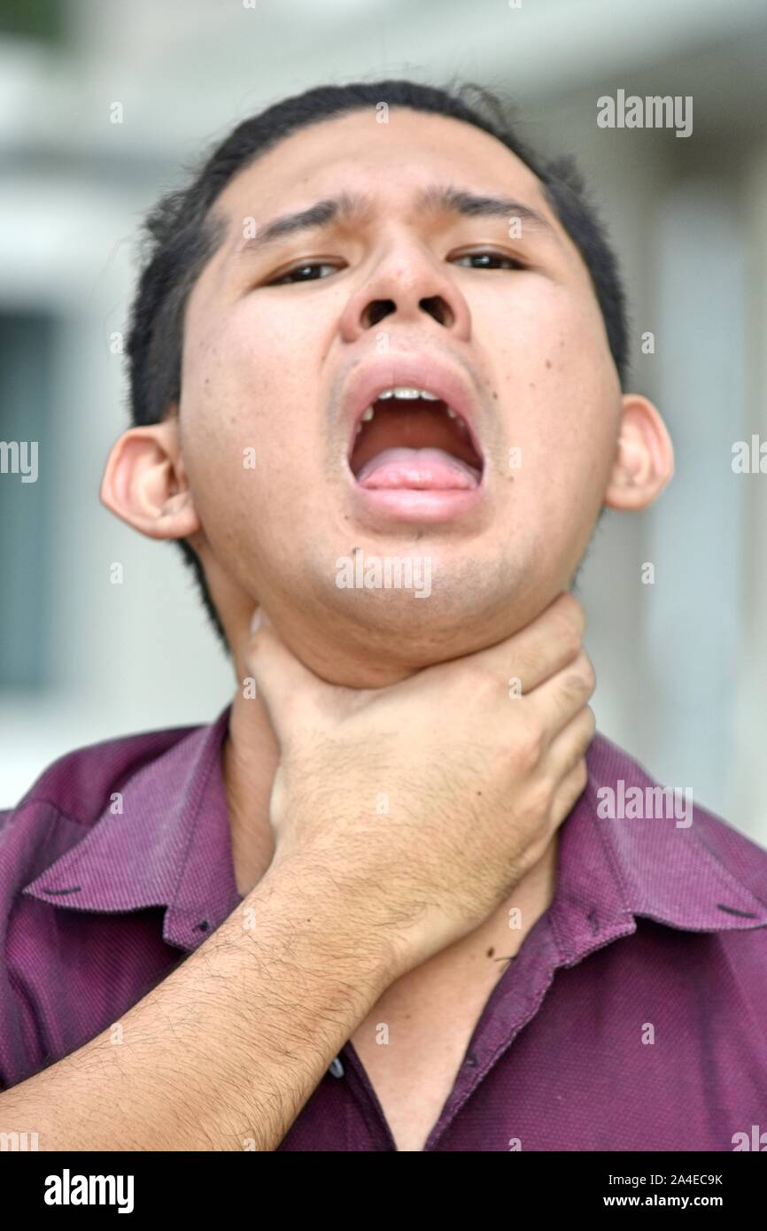Diverse Male Choking Stock Photo - Alamy