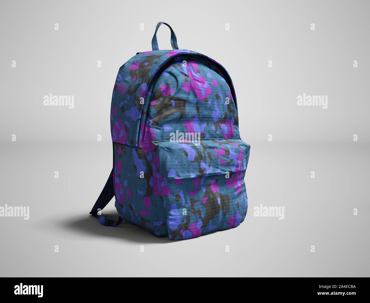 Modern military backpack in school for boy and teenager with blue pink ...