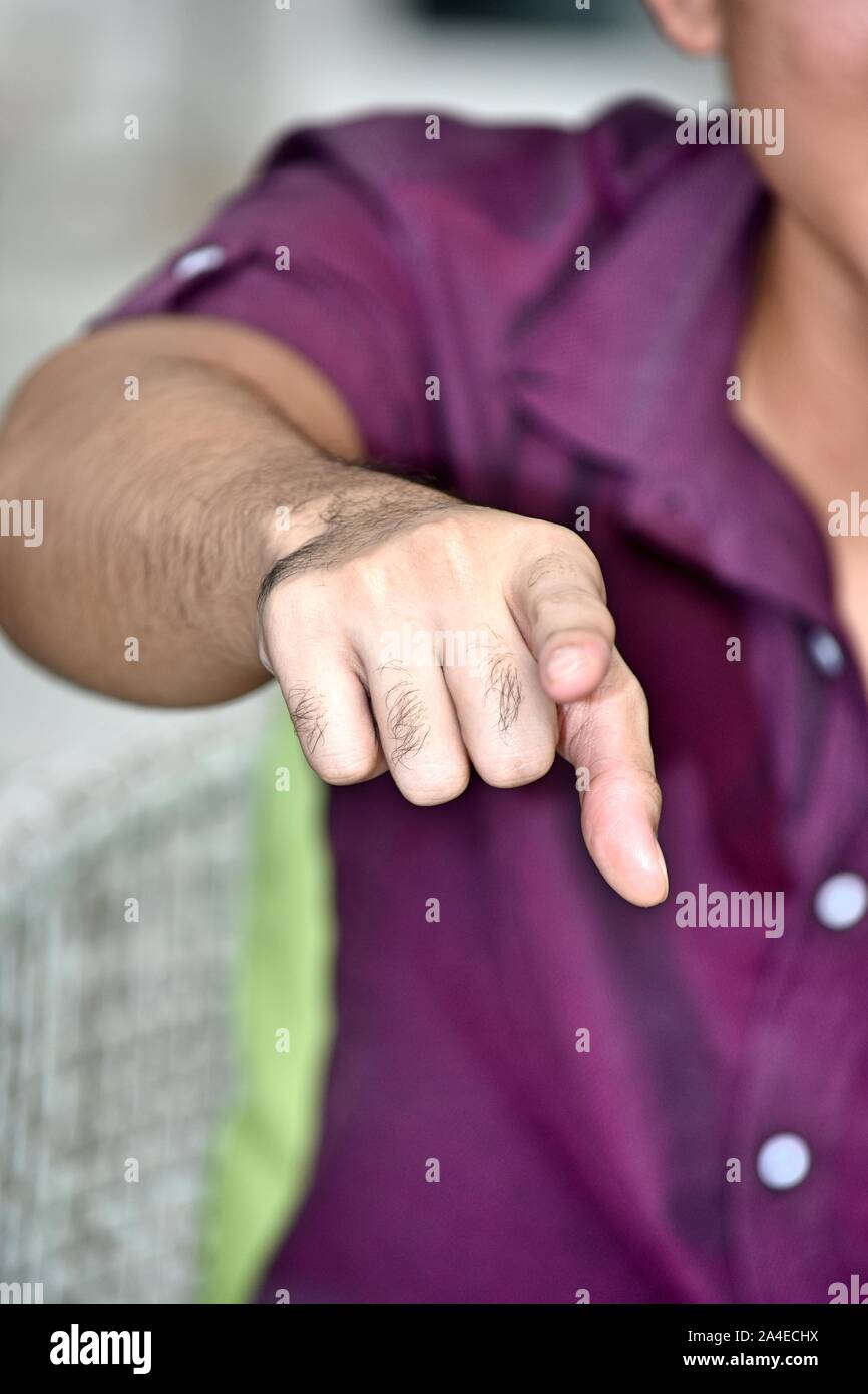 Minority Man Pointing Stock Photo - Alamy