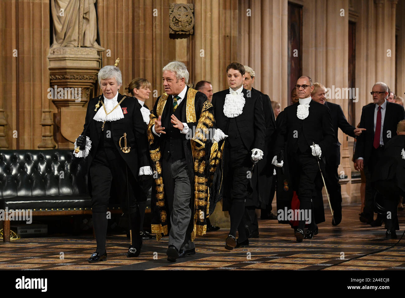 Speaker of the House of Commons John Bercow speaks with Lady Usher of ...