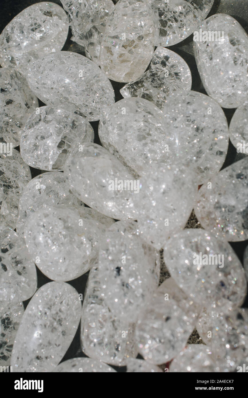 crystallized quartz (rock-crystal) gem stone as natural mineral rock ...