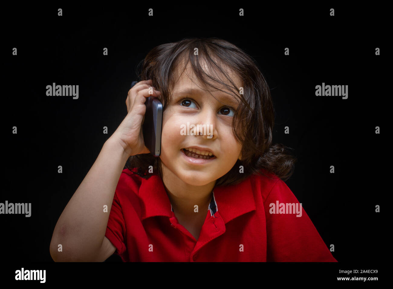 Little boy hold smartphone as modern mobile communication gadget Stock ...