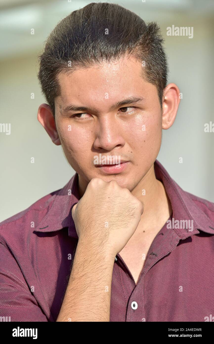 Thoughtful Handsome Filipino Male Man Stock Photo - Alamy