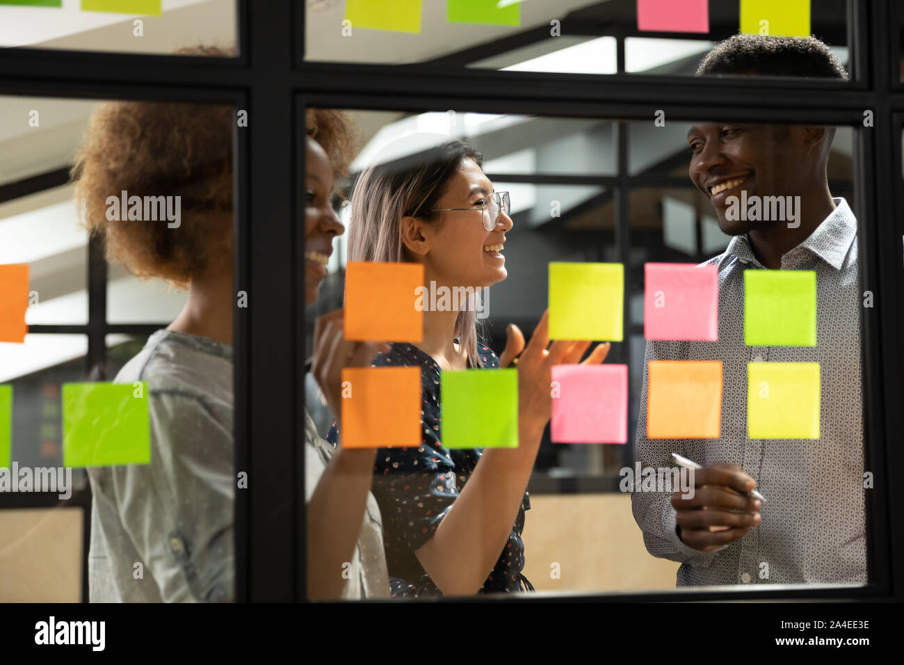 Multi-ethnic business team having fun during planning new project Stock ...