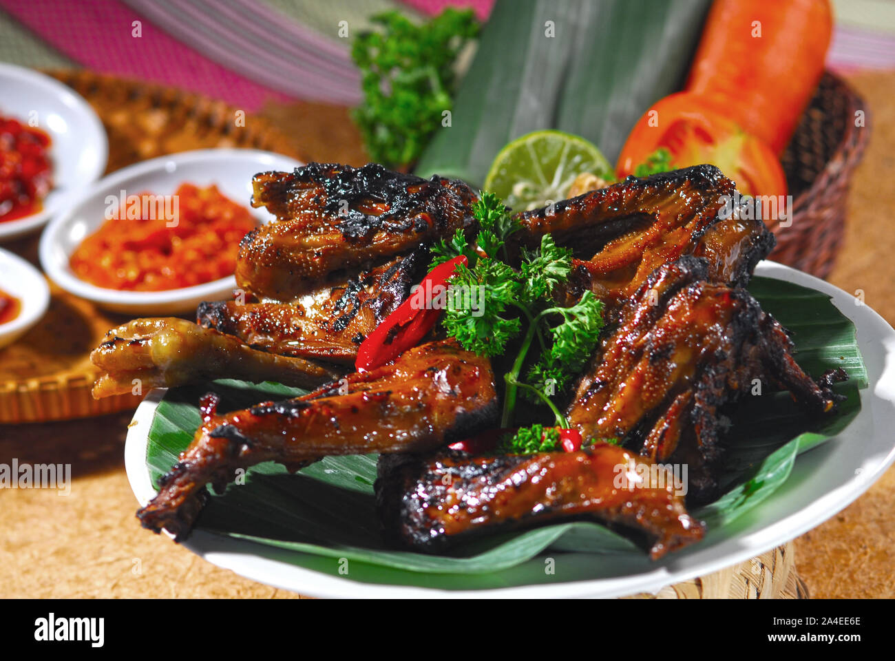 Grilled chicken, Indonesian dish Stock Photo - Alamy