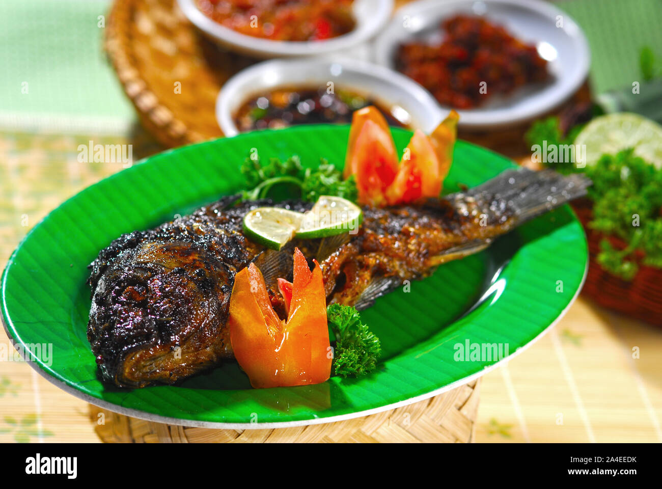 Grilled fish, Indonesian dish Stock Photo - Alamy
